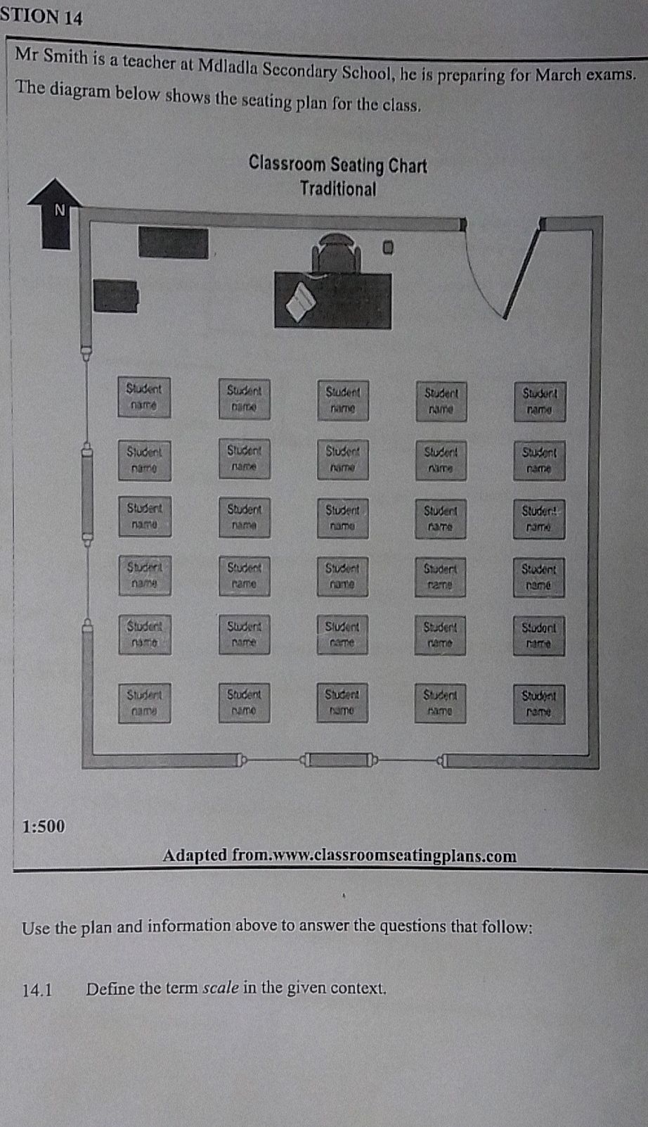 The diagram below shows the seating plan for | StudyX