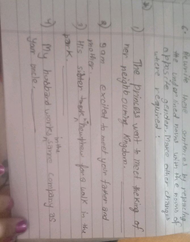 6. Rewrite these sentences by replacing the | StudyX