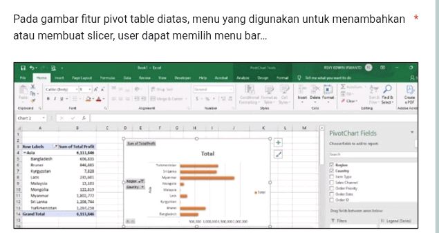 Pada gambar fitur pivot table diatas, menu | StudyX