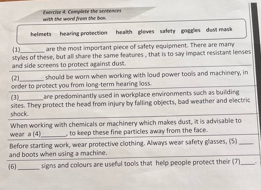 Exercise 4. Complete the sentences with the | StudyX