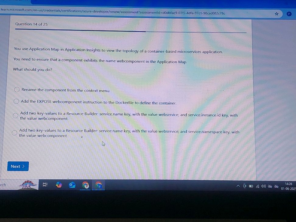 Question 14 of 25 You use Application Map | StudyX
