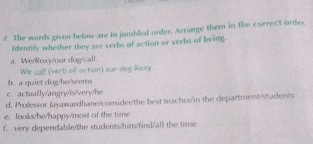 2 The words given below are in jumbled | StudyX