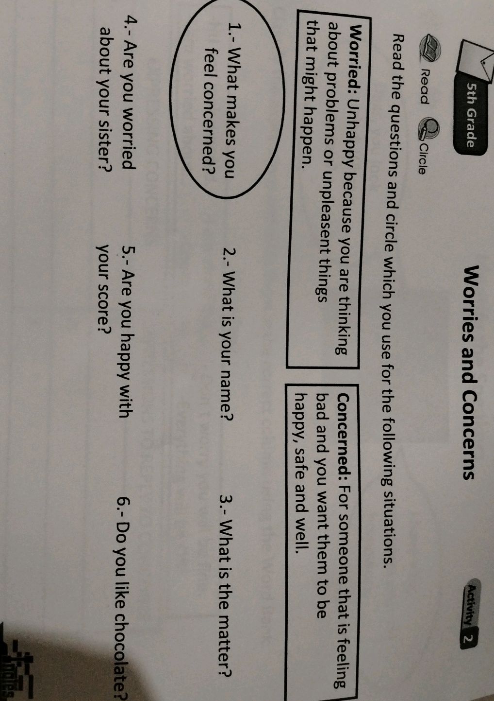 Read the questions and circle which you use | StudyX