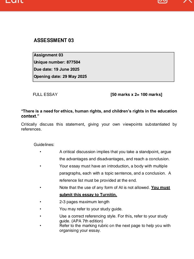 FULL ESSAY [50 marks x 2= 100 marks] | StudyX