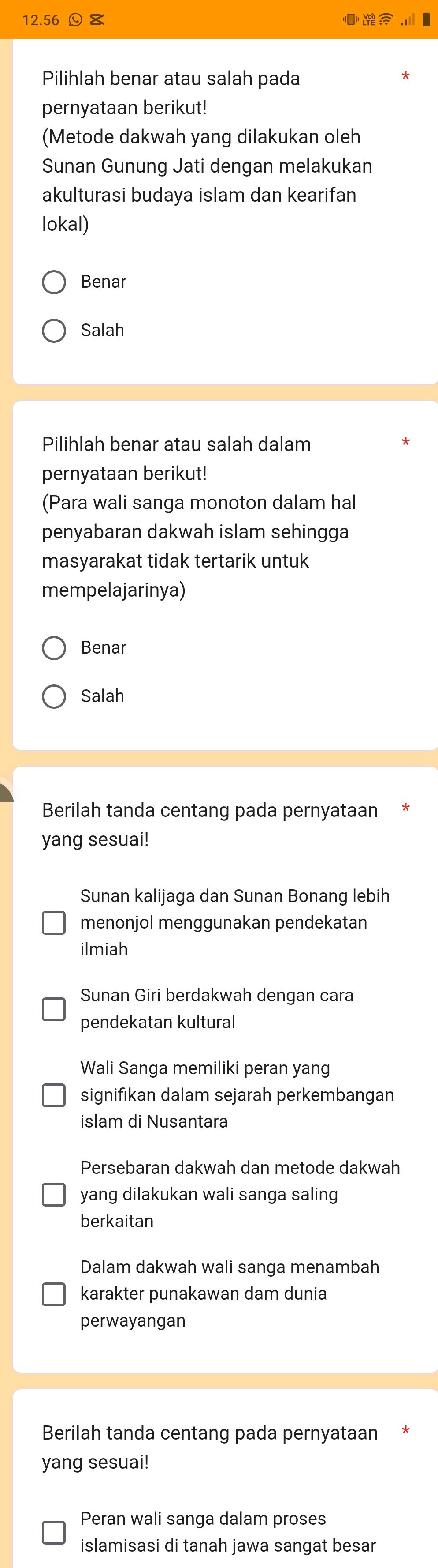 Pilihlah benar atau salah pada pernyataan | StudyX