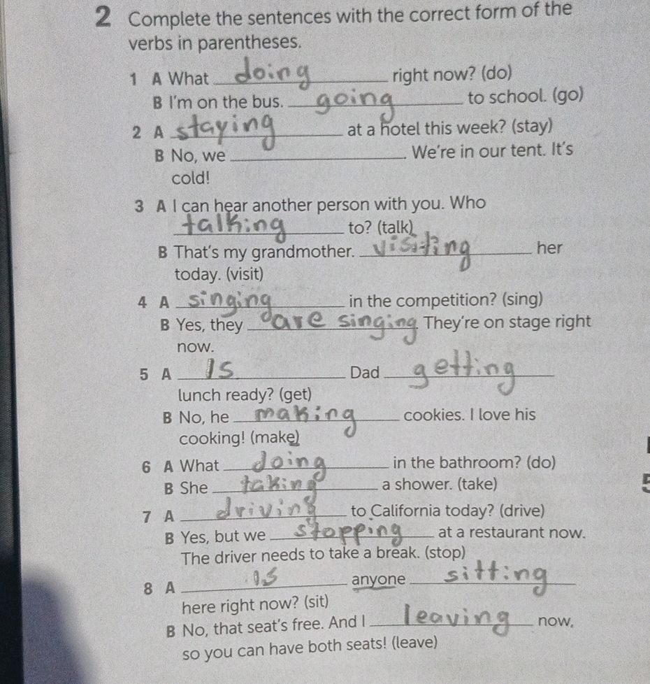 2 Complete the sentences with the correct | StudyX