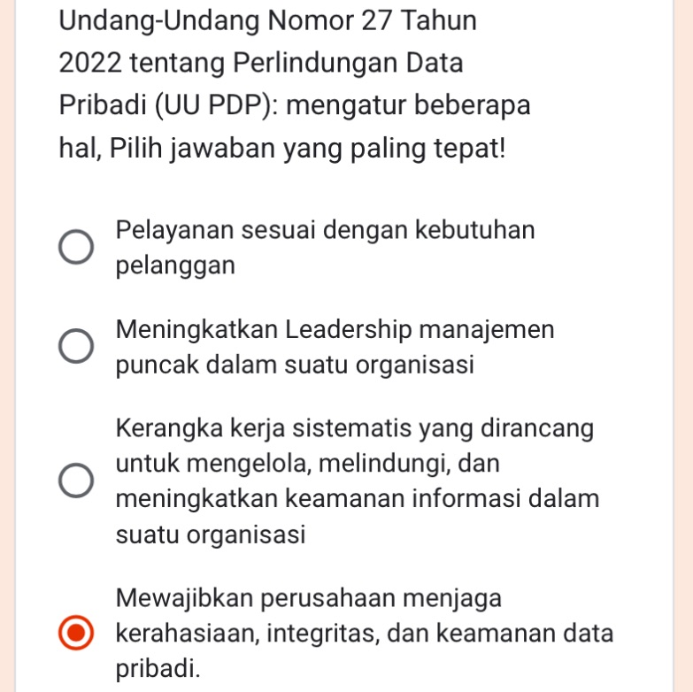 Undang-Undang Nomor 27 Tahun 2022 tentang | StudyX