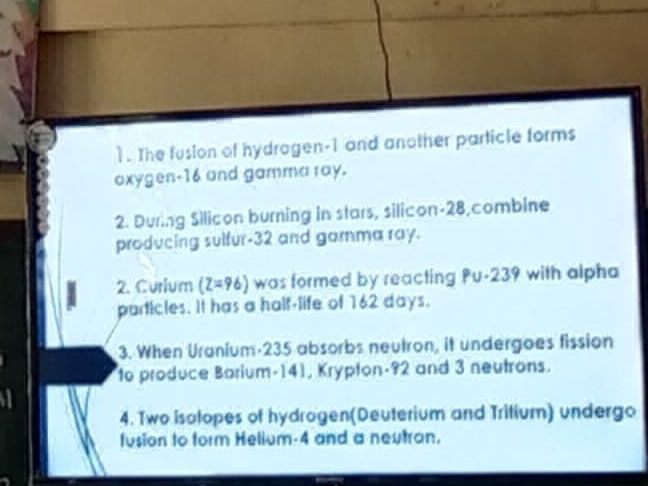 1. The fusion of hydrogen-1 and another | StudyX