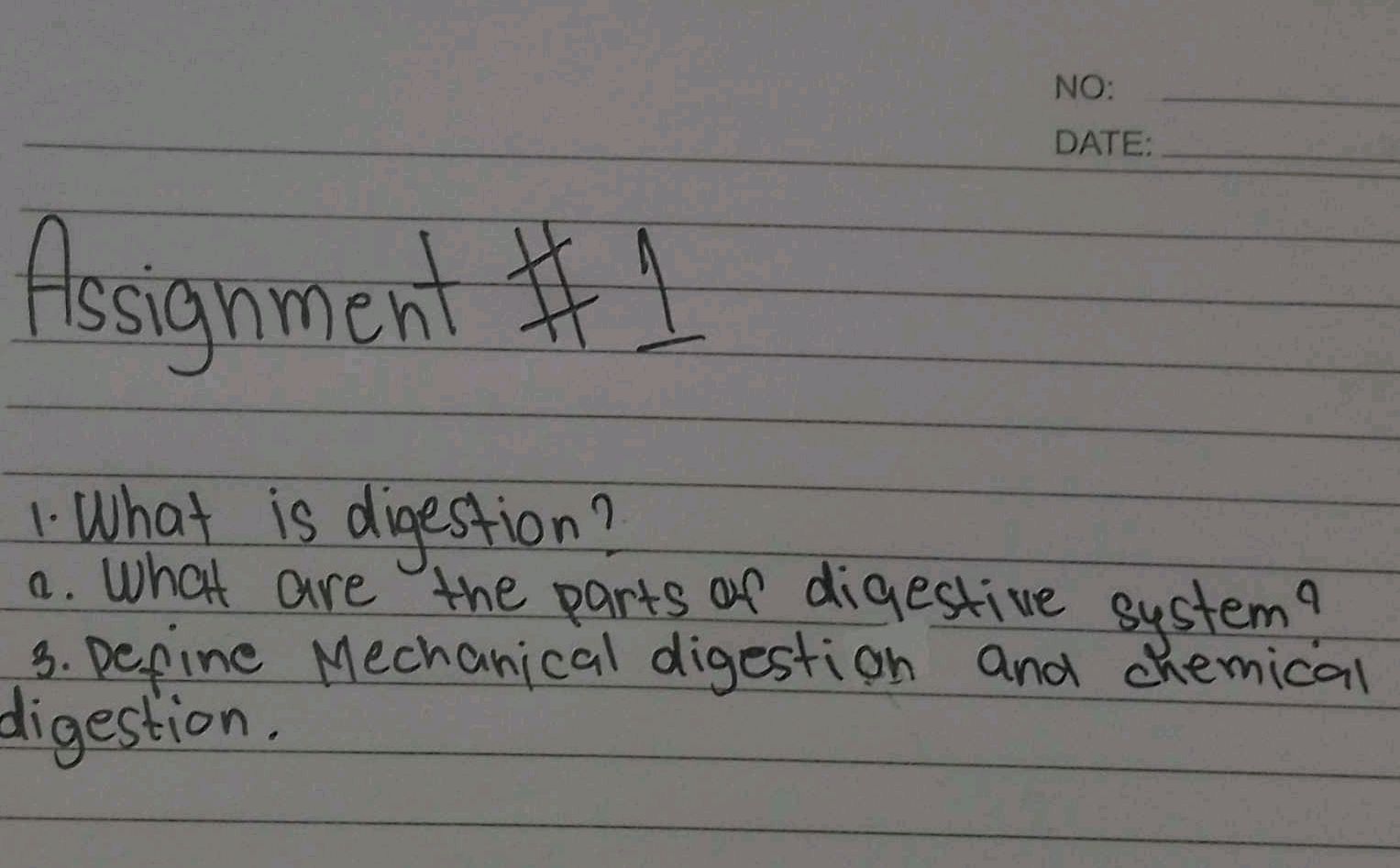 1. What is digestion? a. What are the parts | StudyX