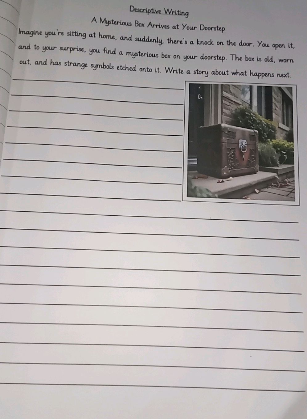 Descriptive Writing A Mysterious Box | StudyX
