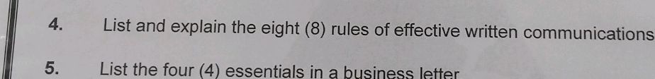 4. List and explain the eight (8) rules of | StudyX
