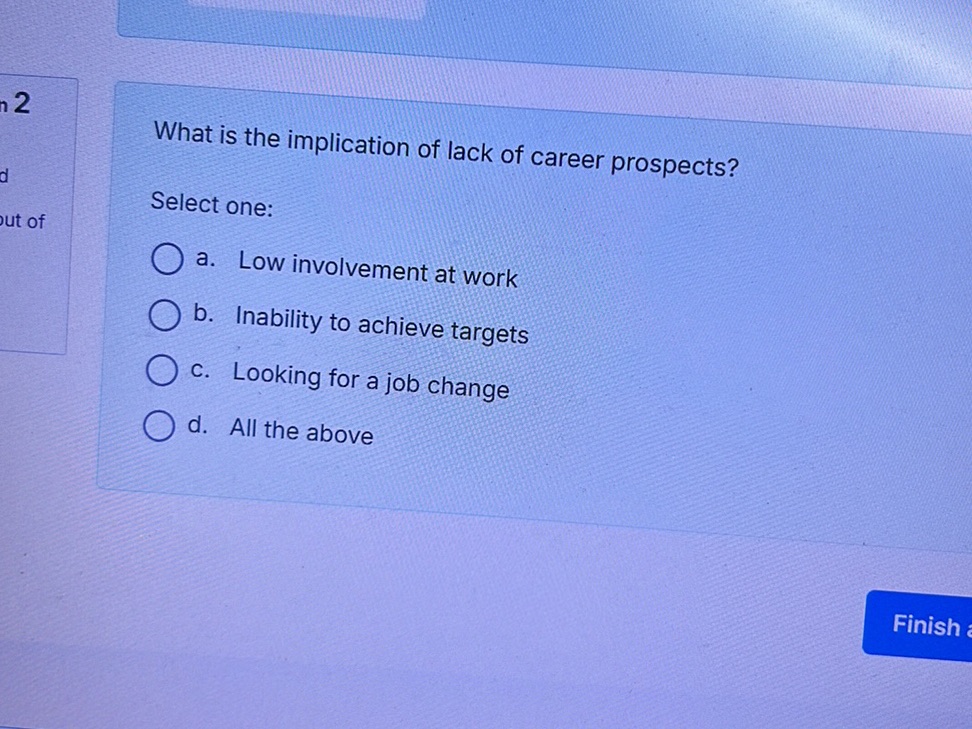 What is the implication of lack of career | StudyX