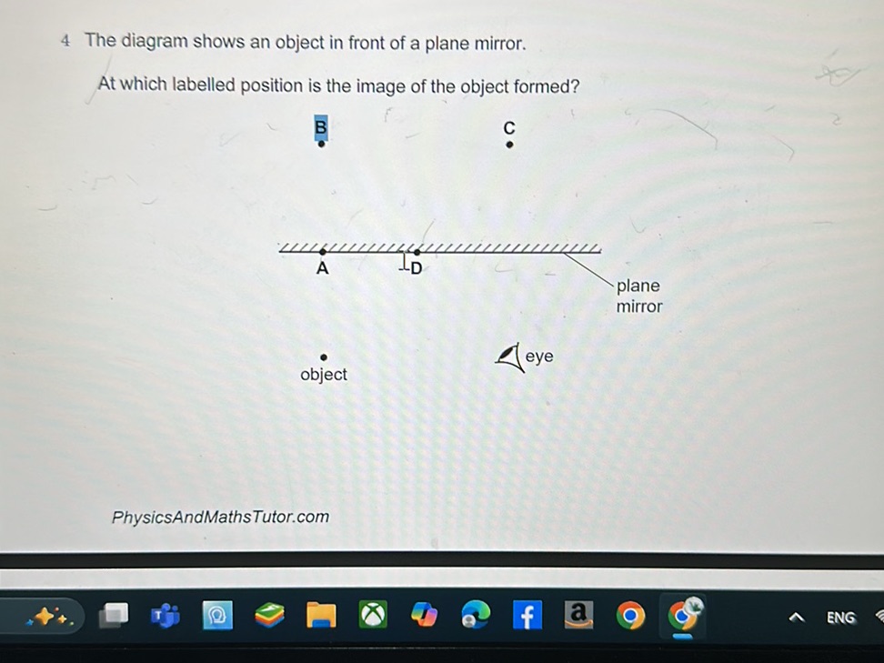 4 The diagram shows an object in front of a | StudyX