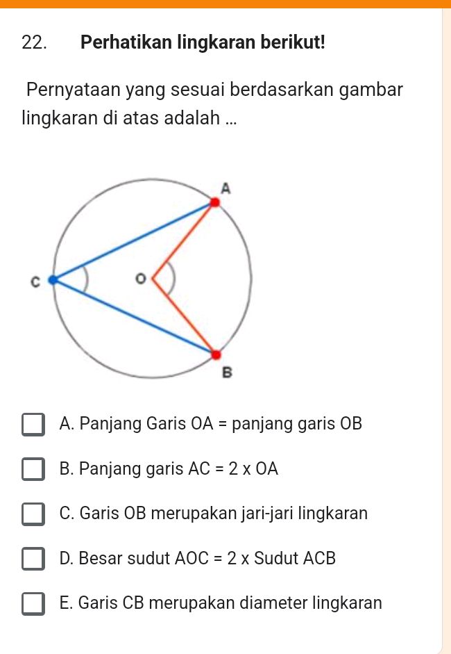 22. Perhatikan lingkaran berikut! | StudyX