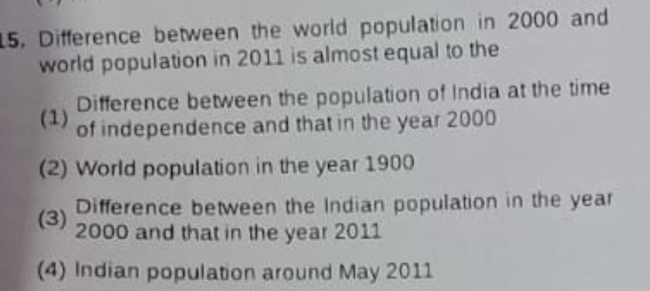 15. Difference between the world population | StudyX