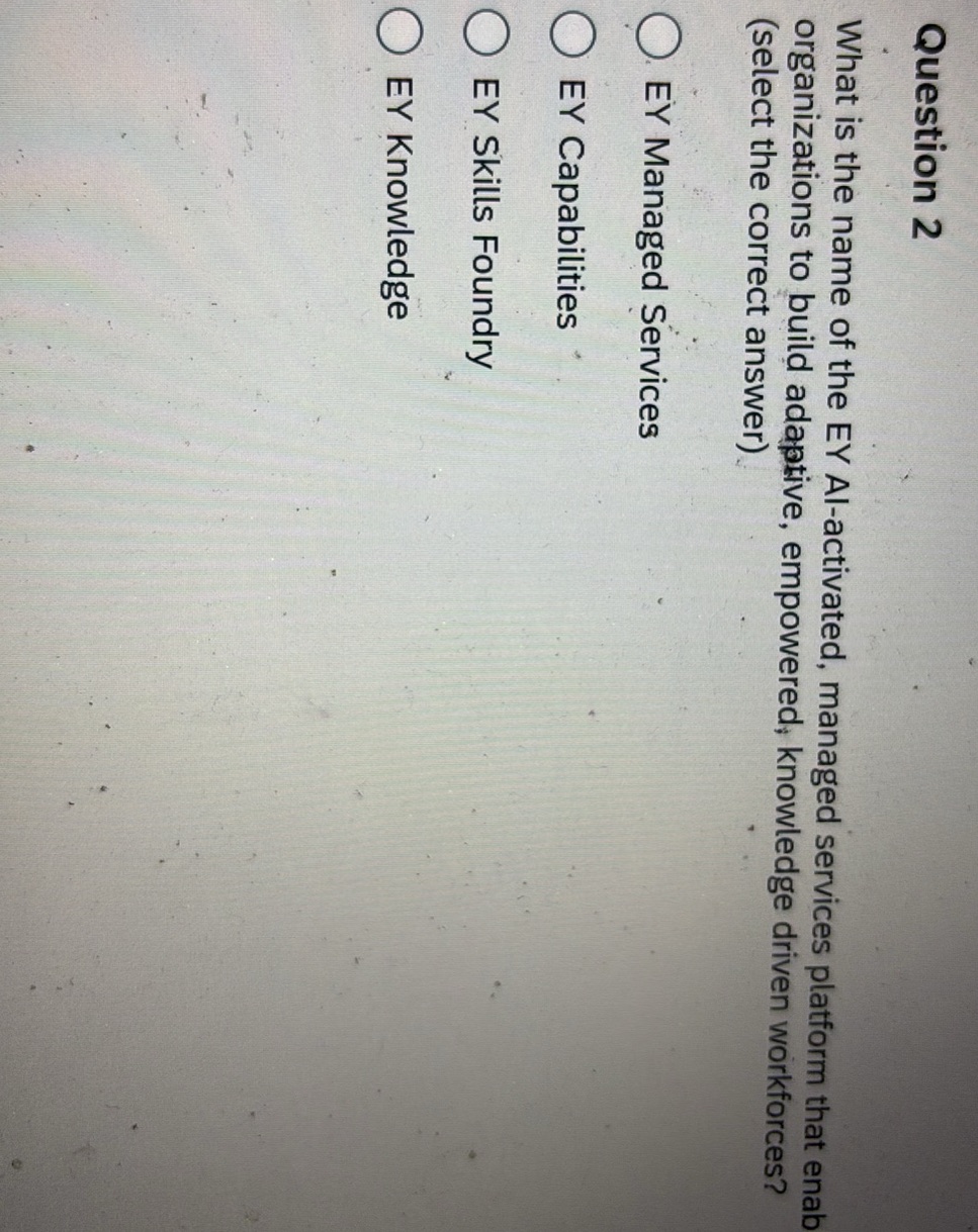 Question 2 What is the name of the EY | StudyX