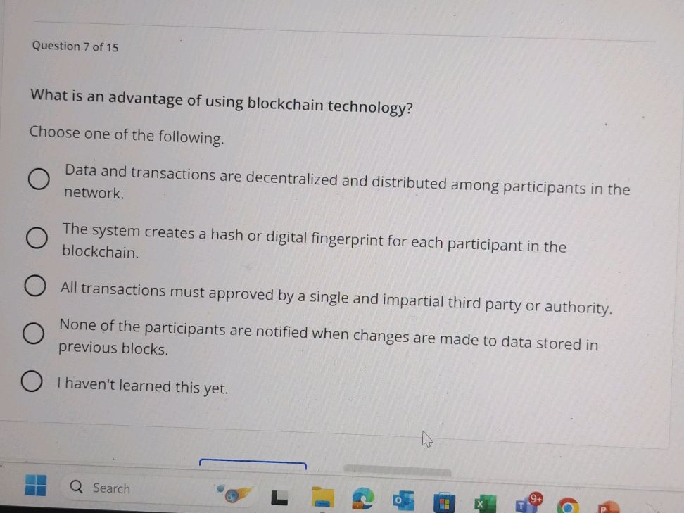 What is an advantage of using blockchain | StudyX