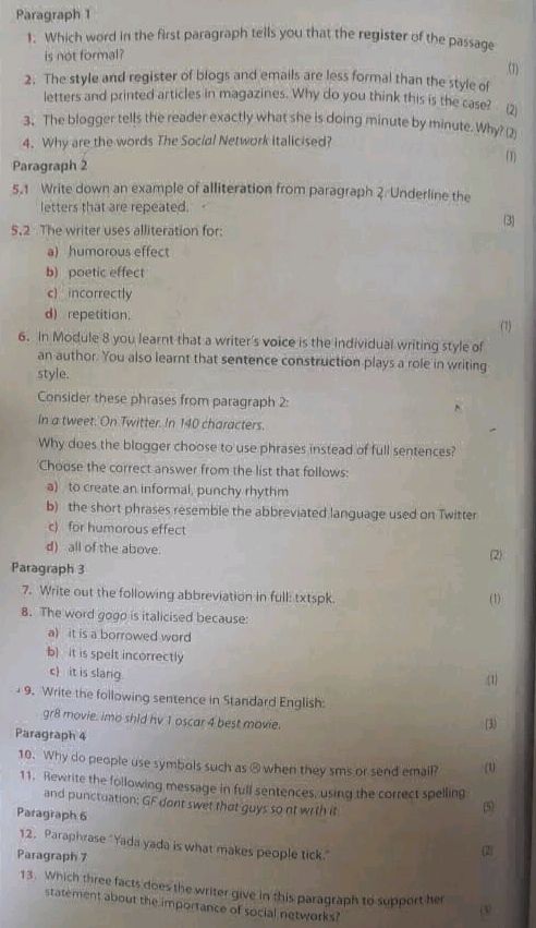 Paragraph 1 1. Which word in the first | StudyX
