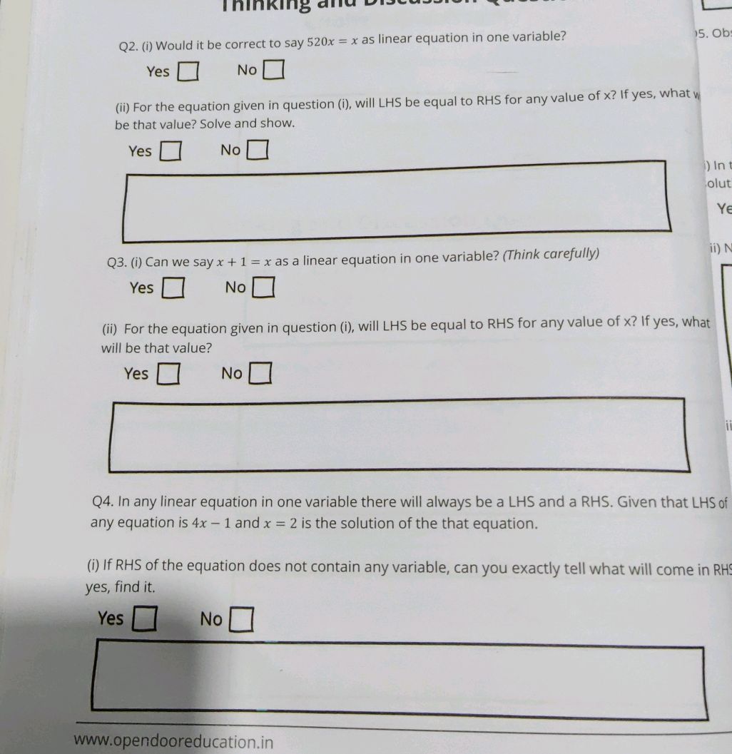 Q2. (i) Would it be correct to say 520x = x | StudyX