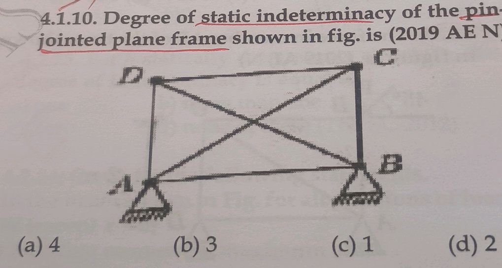 4.1.10. Degree of static indeterminacy of | StudyX