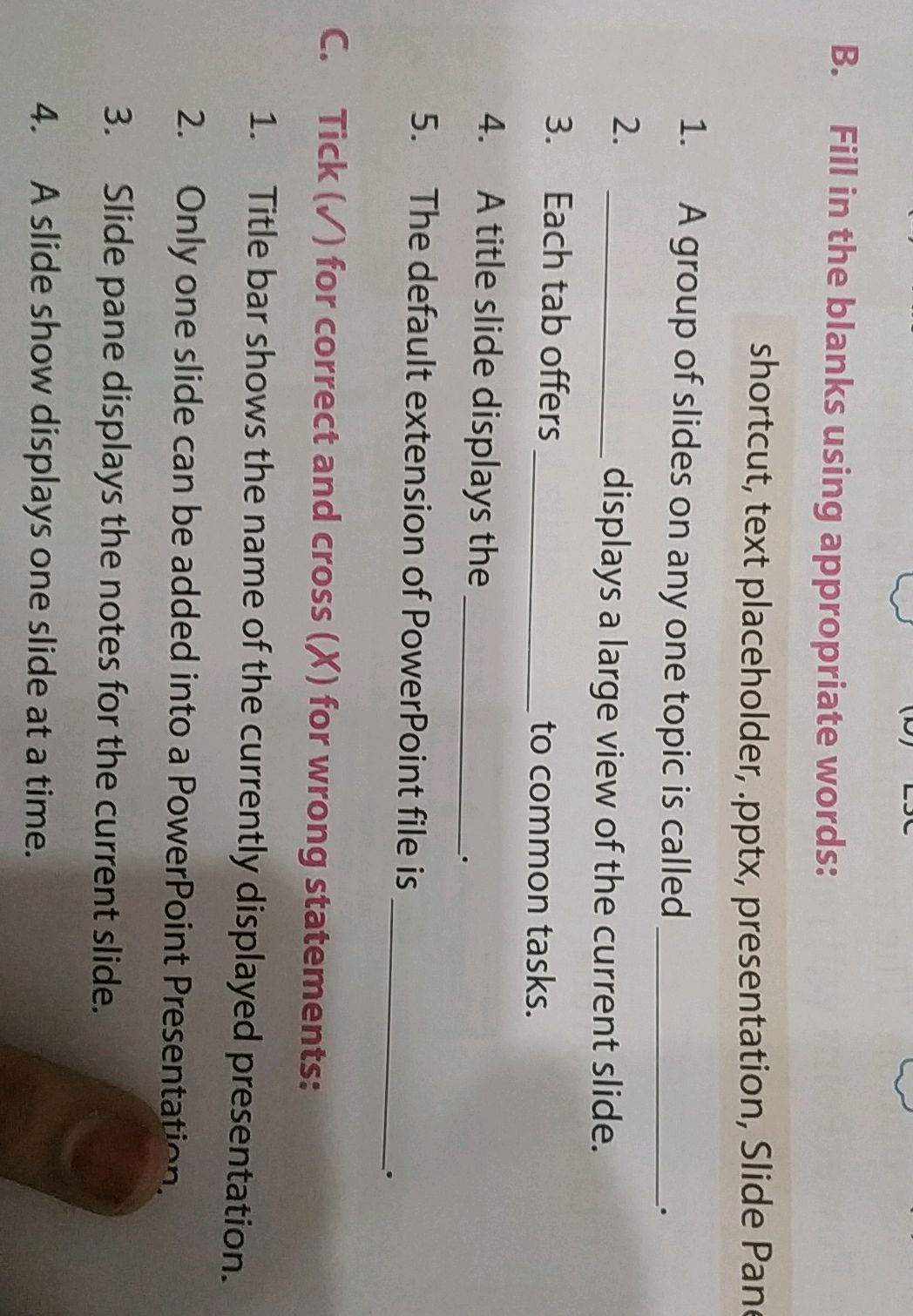 B. Fill in the blanks using appropriate | StudyX