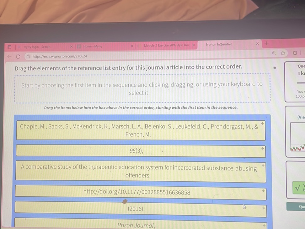 Drag the elements of the reference list | StudyX