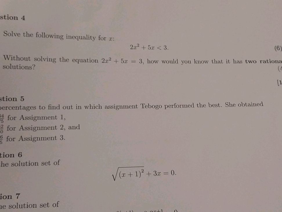 Solve the following inequality for x: $2x^2 | StudyX
