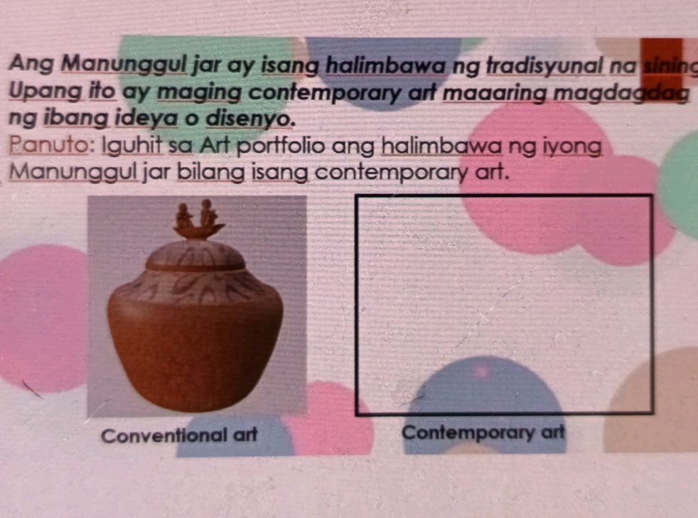 Ang Manunggul jar ay isang halimbawa ng | StudyX