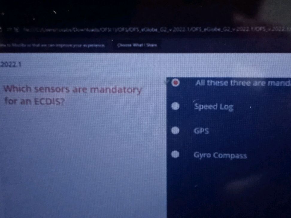 Which sensors are mandatory for an ECDIS? | StudyX