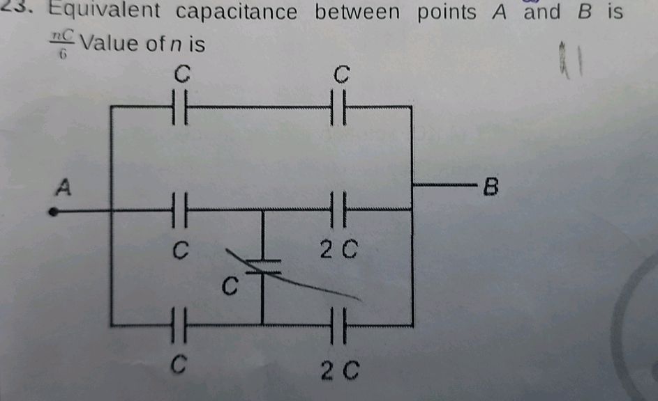 Equivalent capacitance between points A and | StudyX