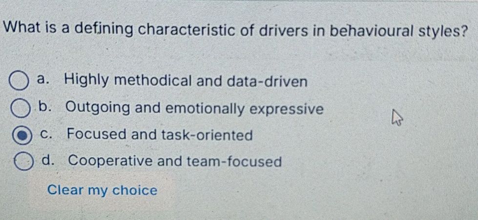 What is a defining characteristic of drivers | StudyX