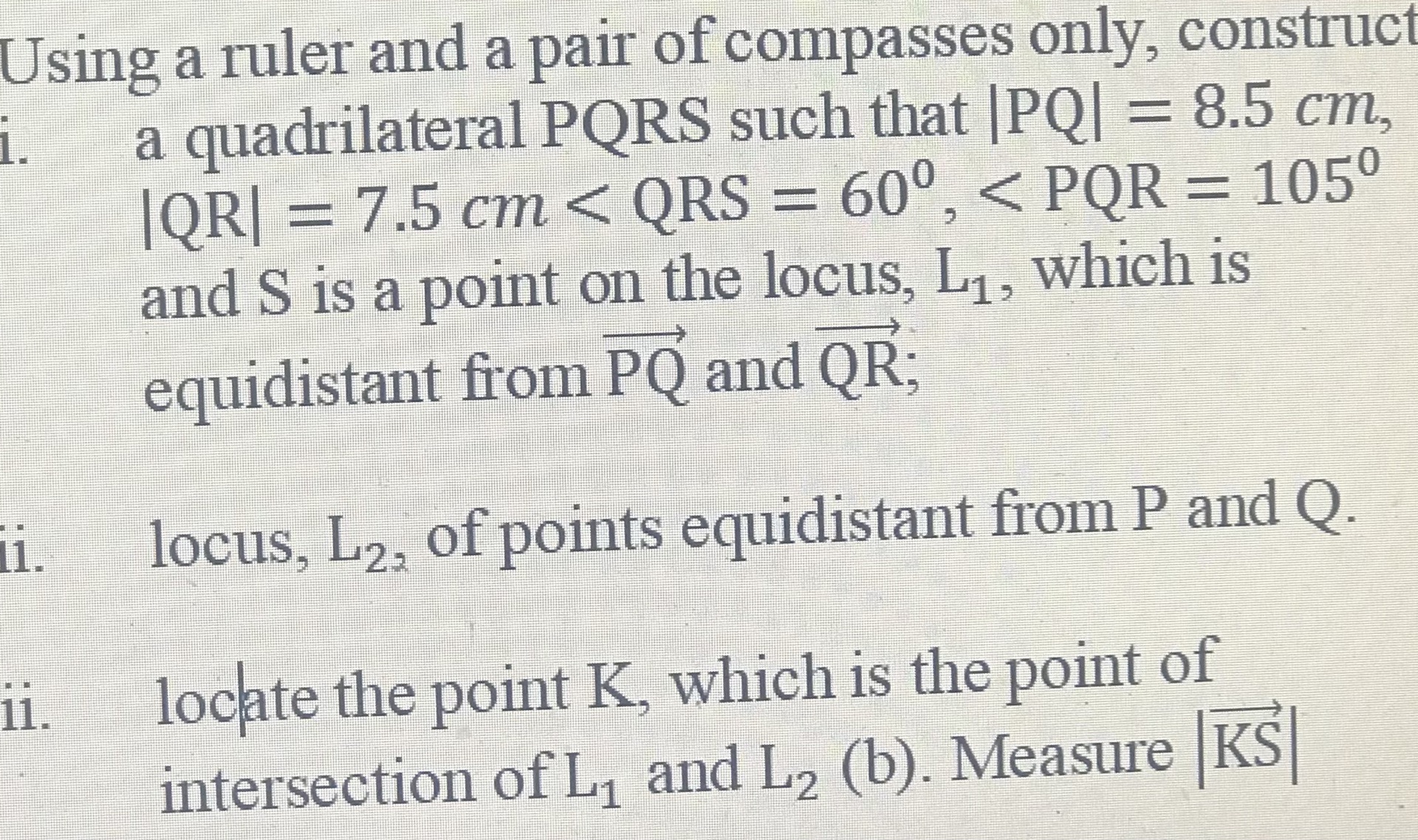 Using a ruler and a pair of compasses only, | StudyX