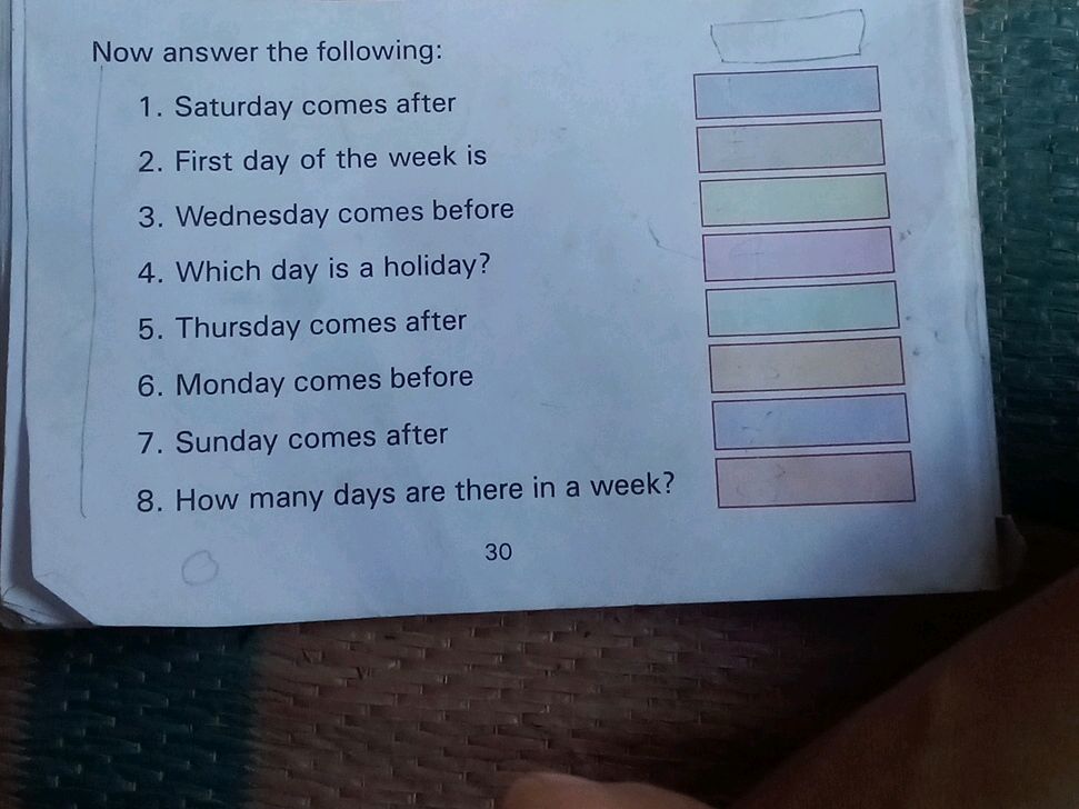 Now answer the following: 1. Saturday comes | StudyX