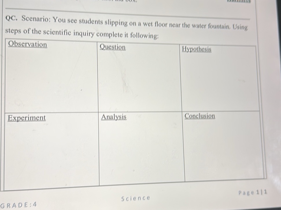 QC. Scenario: You see students slipping on a | StudyX