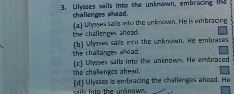 3. Ulysses sails into the unknown, embracing | StudyX