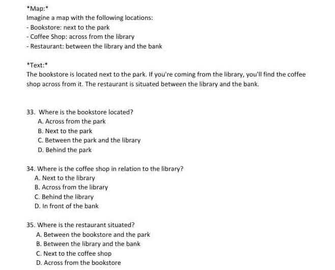 *Map:* Imagine a map with the following | StudyX