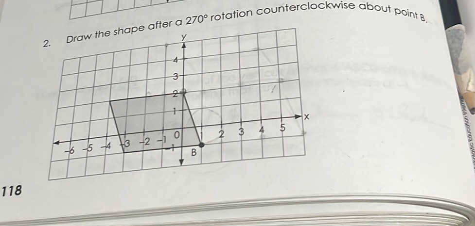 Draw the shape after a 270° rotation | StudyX