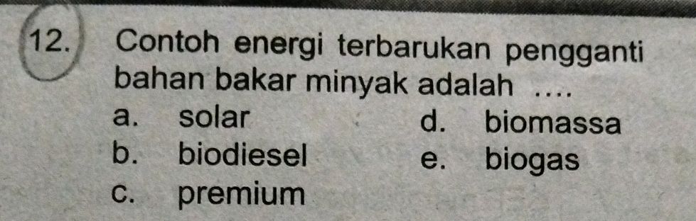 12. Contoh energi terbarukan pengganti bahan | StudyX