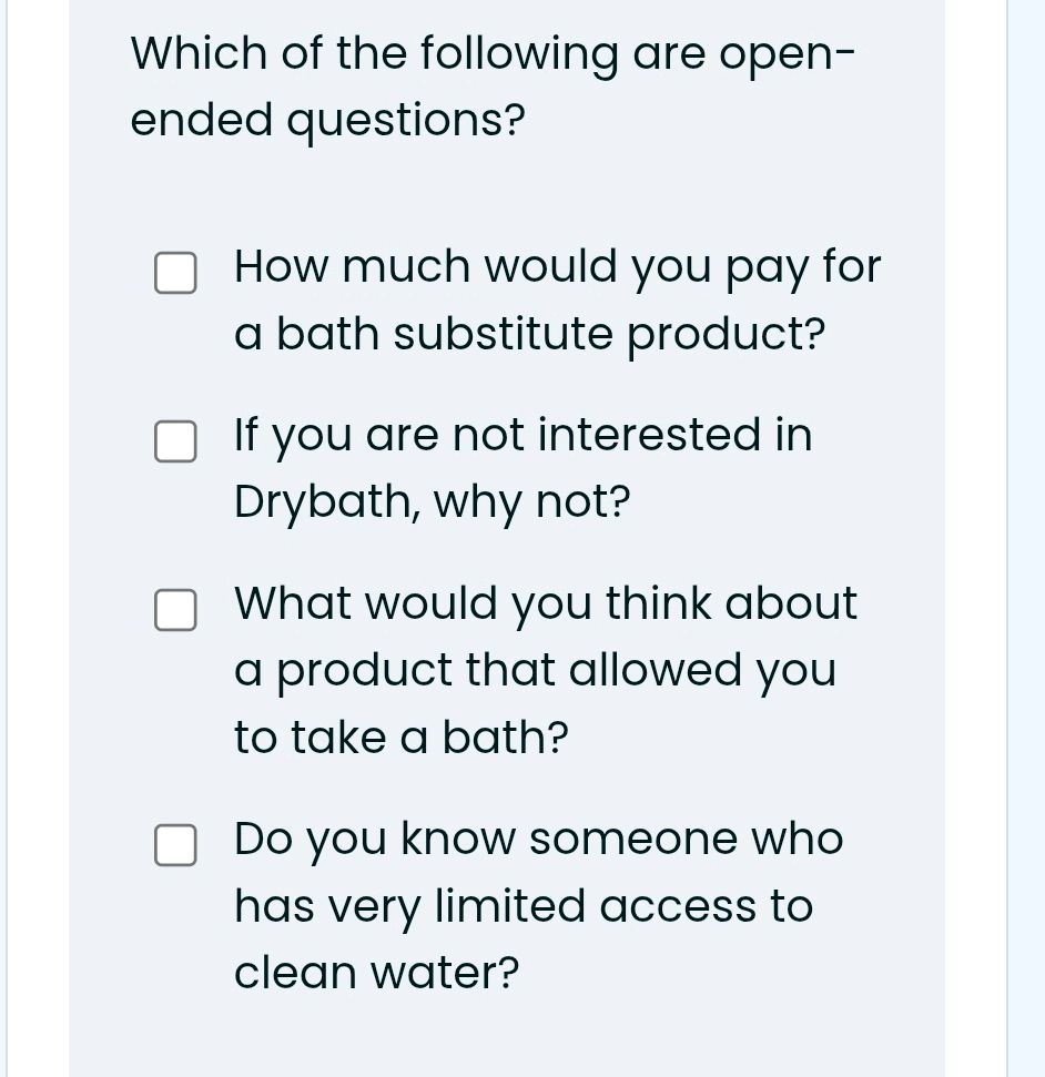 Which of the following are open-ended | StudyX