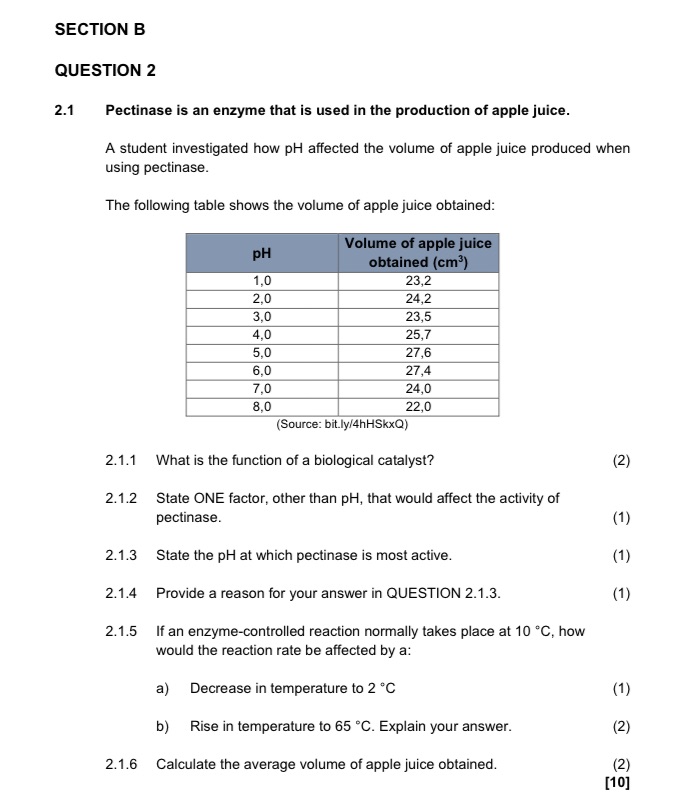 2.1 Pectinase is an enzyme that is used in | StudyX
