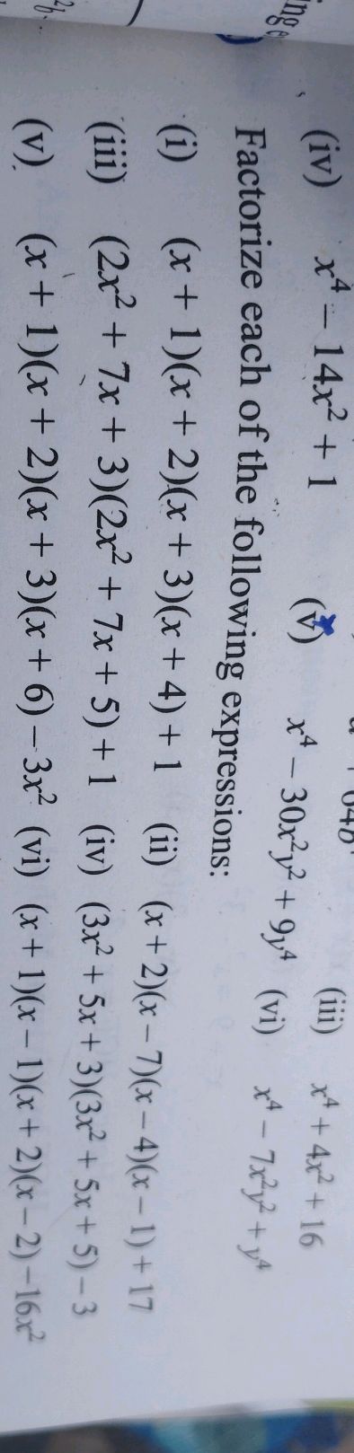 Factorize each of the following expressions: | StudyX