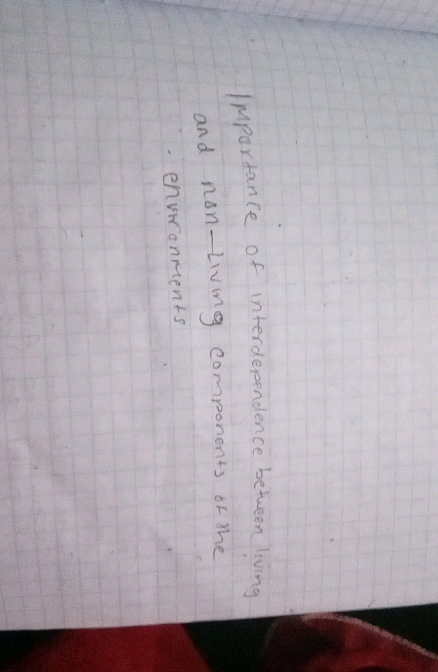 Importance of interdependence between living | StudyX