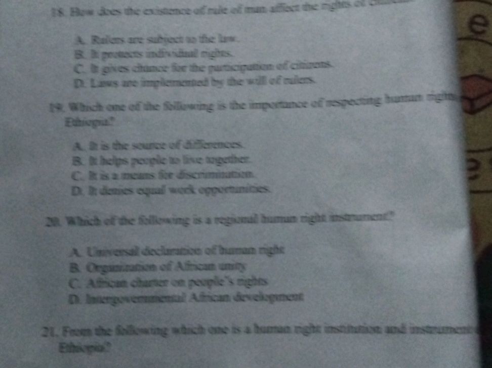 18. How does the existence of rule of man | StudyX