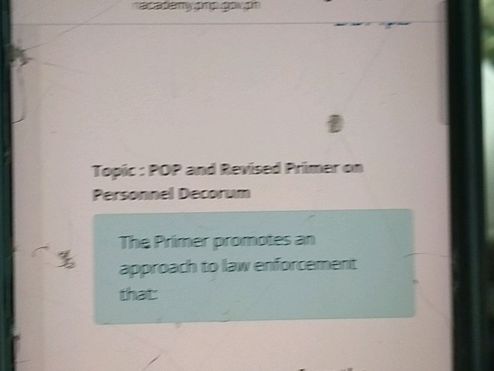 Topic: POP and Revised Primer on Personnel | StudyX