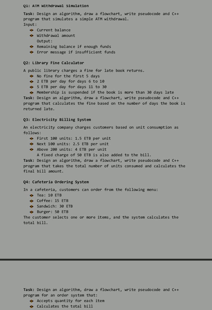 Q1: ATM Withdrawal Simulation Task: Design | StudyX