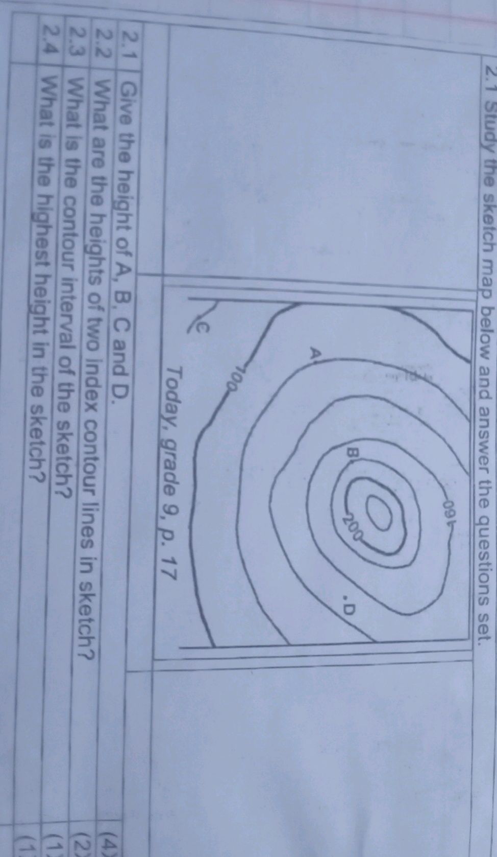 2. 1 Study the sketch map below and answer | StudyX