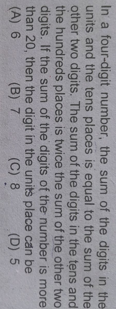 In a four-digit number, the sum of the | StudyX