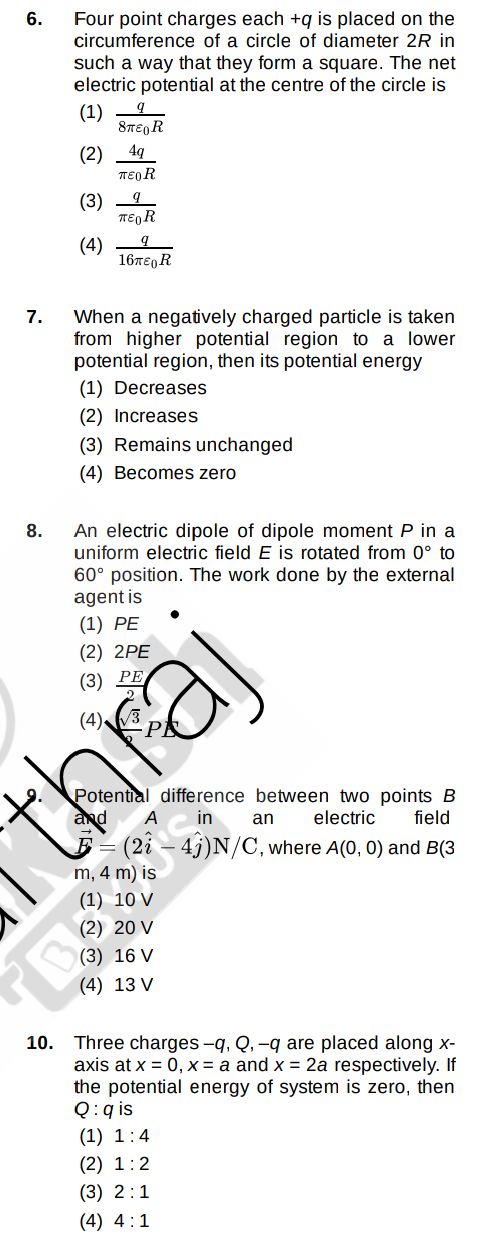 6. Four point charges each +q is placed on | StudyX