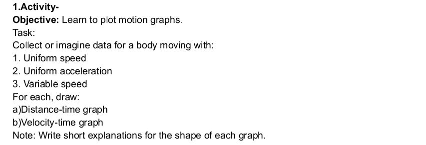 1.Activity- Objective: Learn to plot motion | StudyX