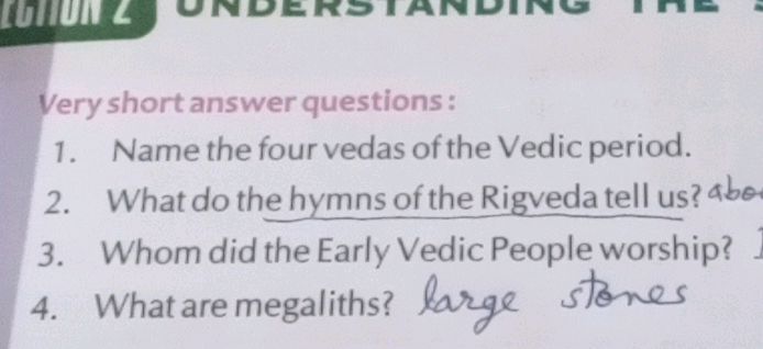 Very short answer questions: 1. Name the | StudyX